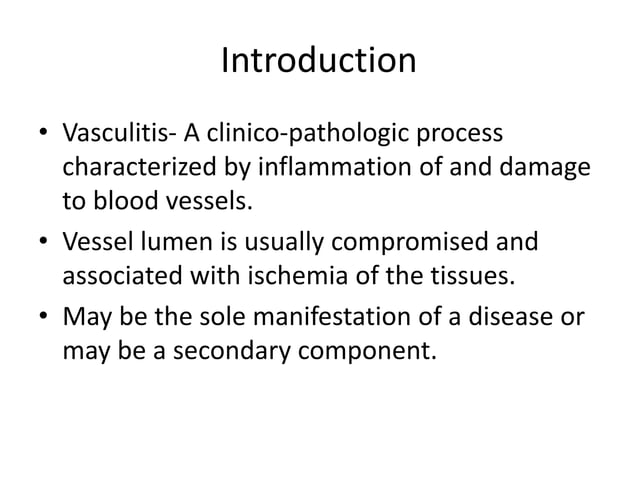 Vasculitis classification, secondary forms, mimickers | PPTX