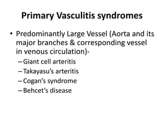 Vasculitis classification, secondary forms, mimickers | PPTX