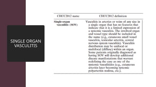 vasculitis classification in medicine.pptx | Blood Disorders | Diseases and Conditions