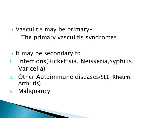 Vasculitis pathology | PPTX