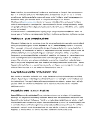 Vashikaran on husband | PDF | Hinduism | Religion & Spirituality