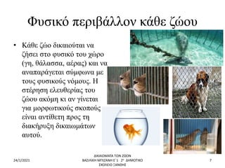 Τα δικαιώματα των ζώων Βασιλικη Μπιζάνη | PPTX