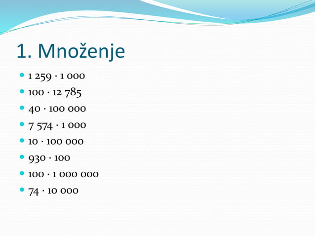 Množenje i deljenje dekadnim jedinicama | PPTX