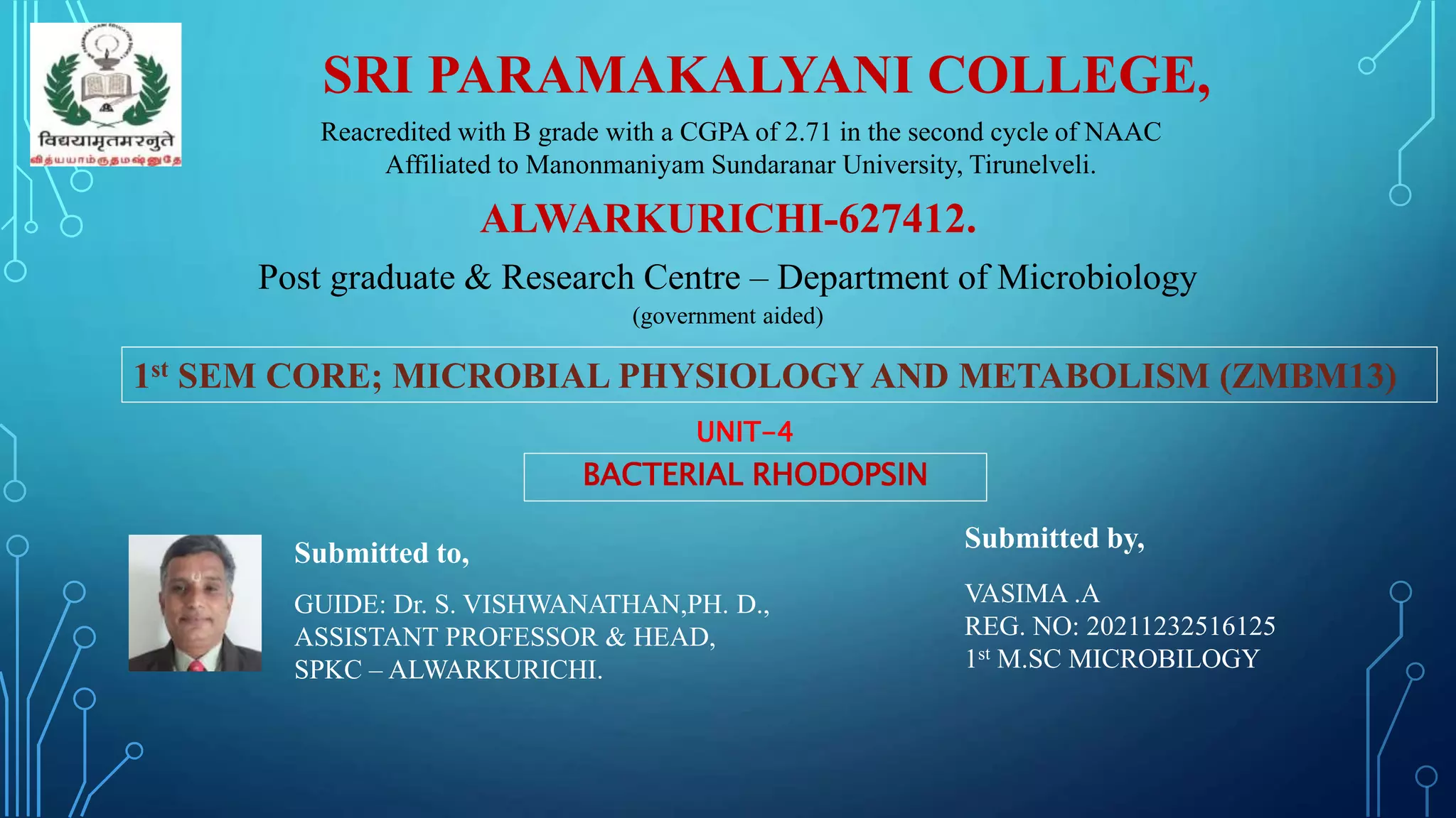 BACTERIAL RHODOPSIN. | PPTX
