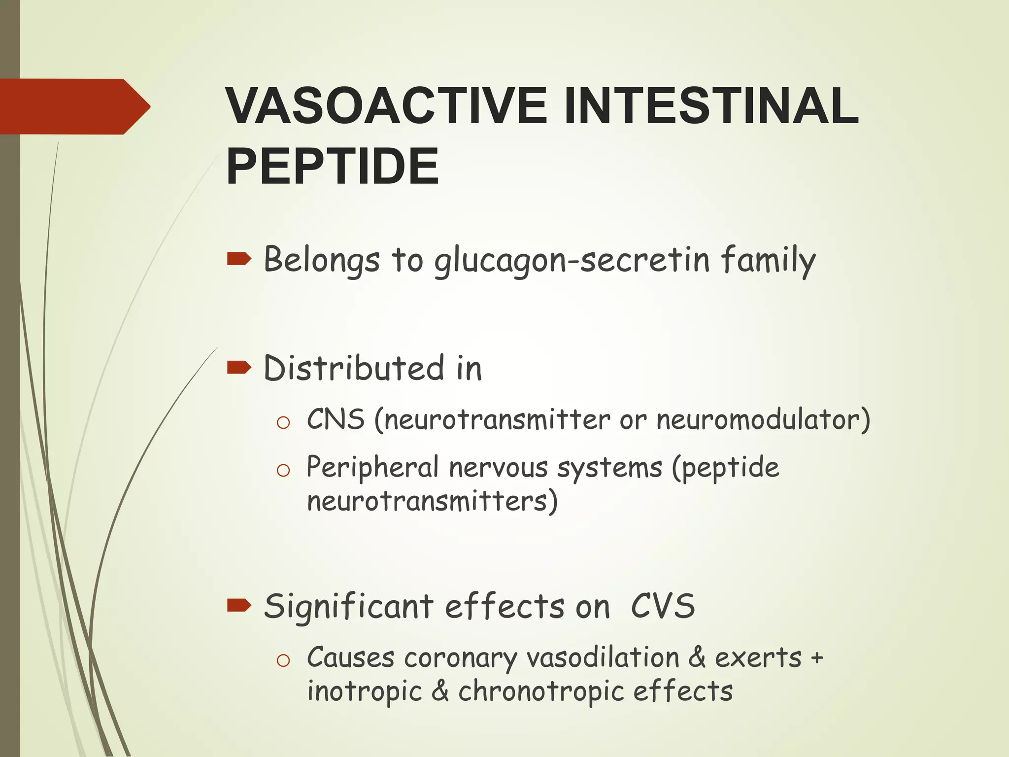 Vasoactive peptides | PPTX