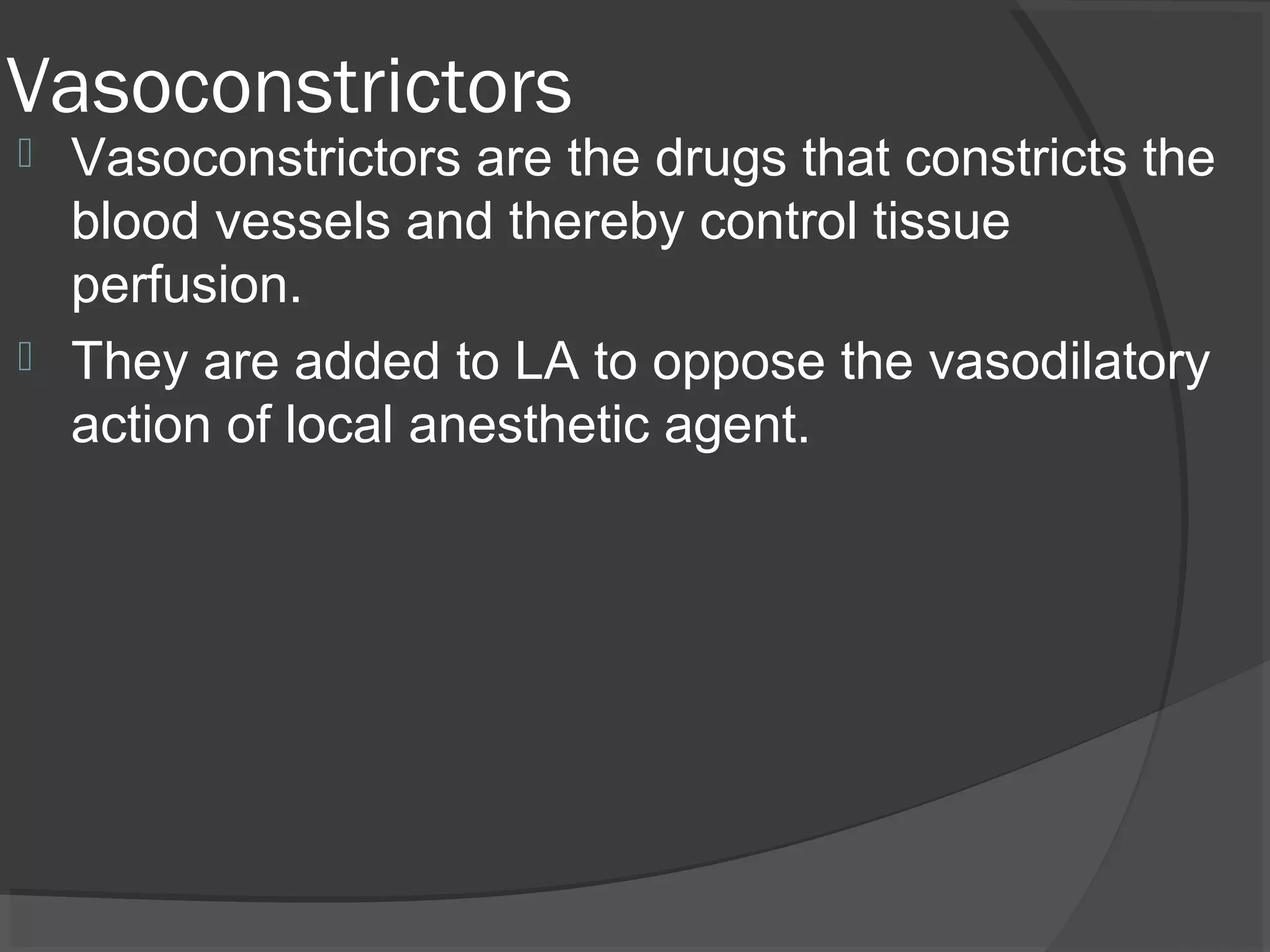 Vasoconstrictors | PPT