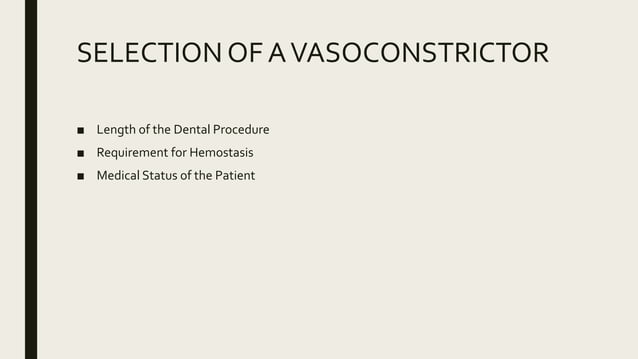 Vasoconstrictors | PPTX