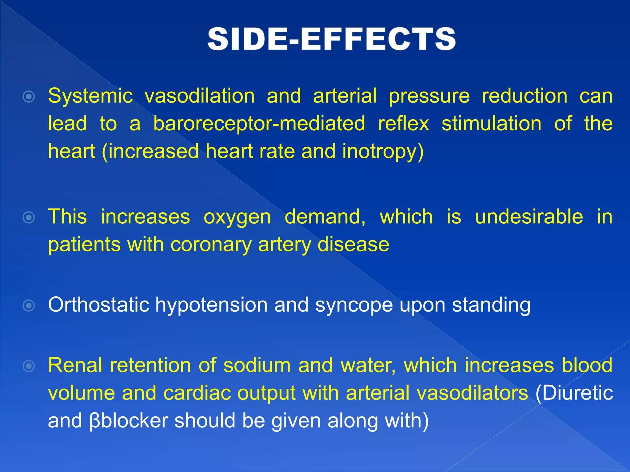 Vasodilators - Medicinal chemistry for B.Pharm. | PPTX
