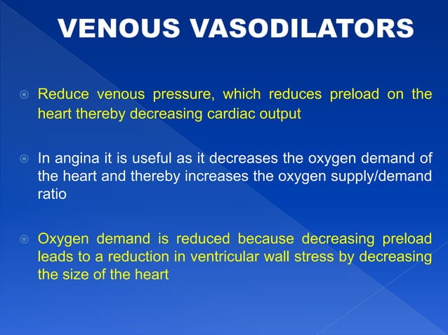 Vasodilators - Medicinal chemistry for B.Pharm. | PPTX | Heart and ...