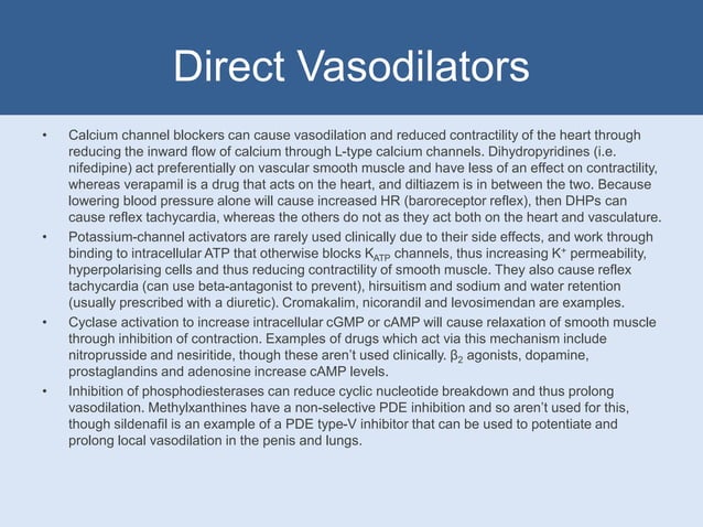 Vasodilators and vasoconstrictors | PPTX | Heart and Cardiovascular ...