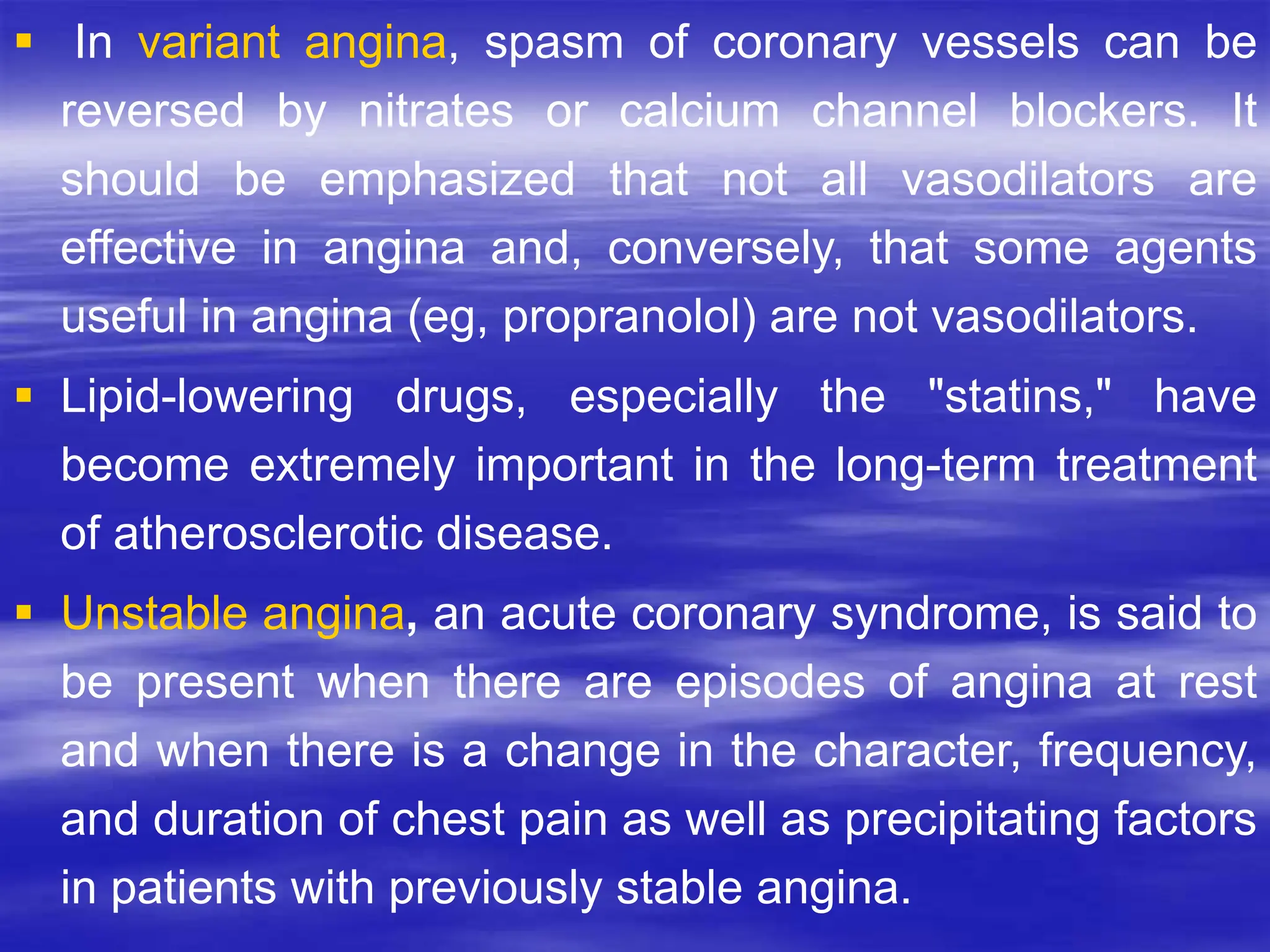 Vasodilators & the Treatment of Angina Pectoris.ppt
