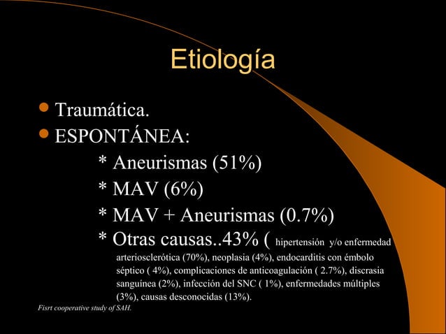 Vasoespasmo arterial cerebral. Fundamentos. | PPT