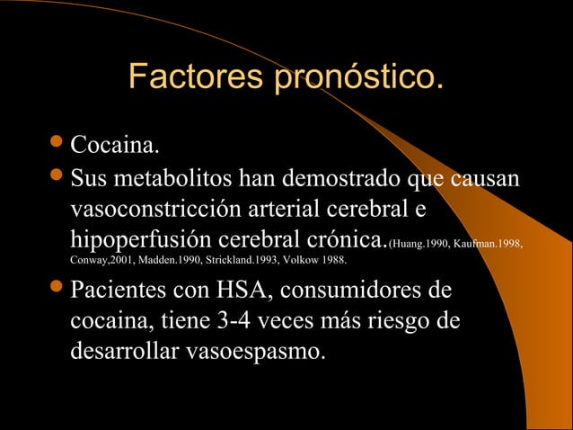 Vasoespasmo arterial cerebral. Fundamentos. | PPT