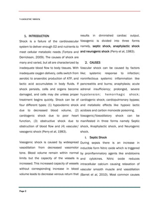 Vasogenic shock | PDF
