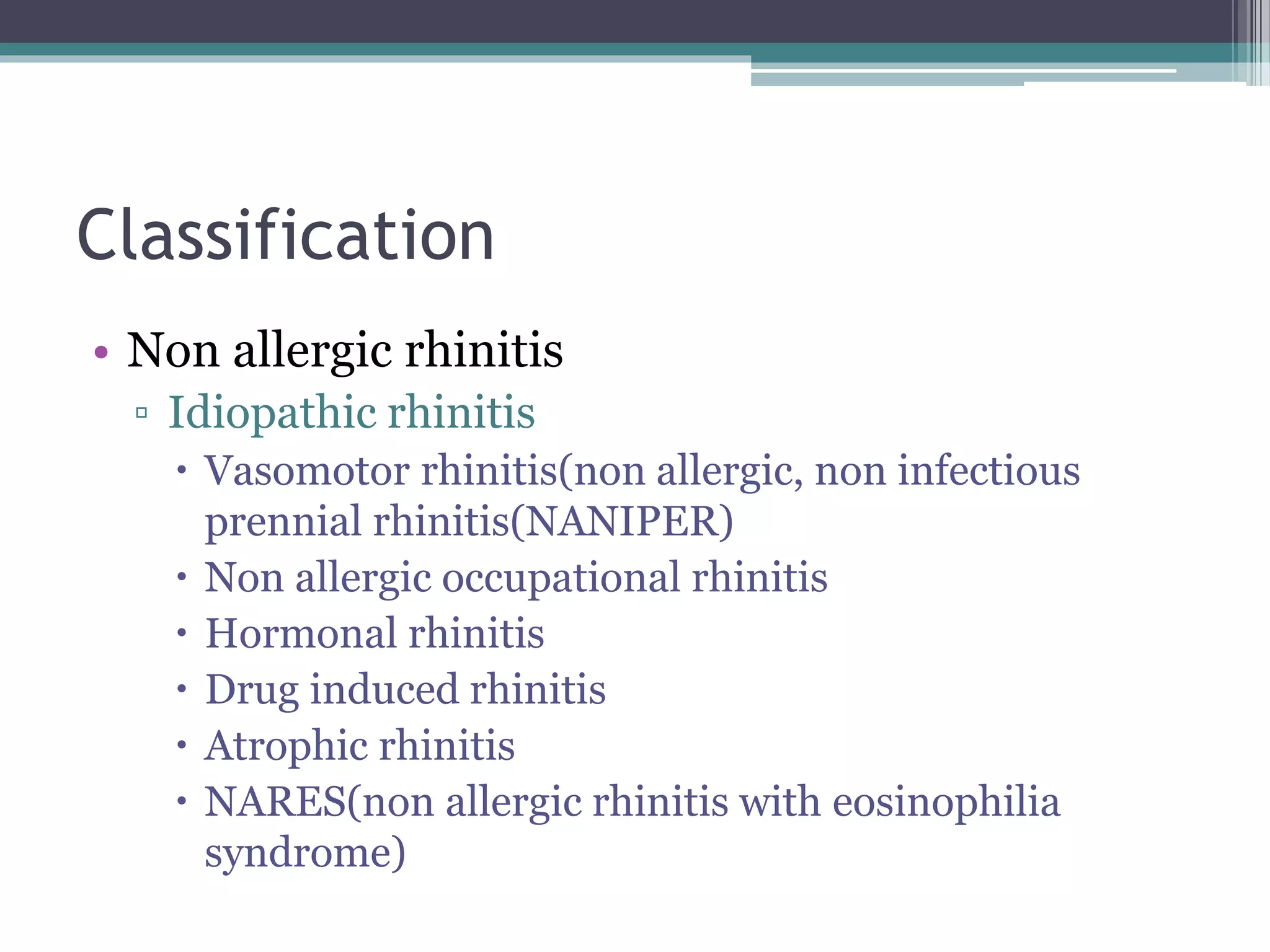 Vasomotor and atrophic rhinitis | PPTX
