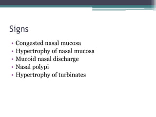 Vasomotor and atrophic rhinitis | PPT