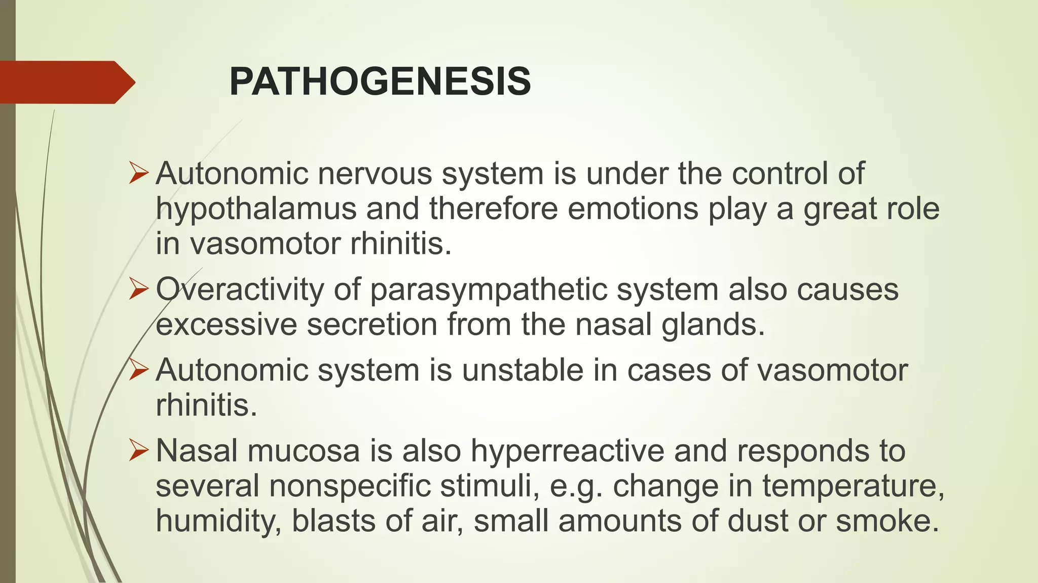 Vasomotor rhinitis and other rhinitis | PPTX