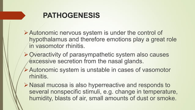 Vasomotor rhinitis and other rhinitis | PPTX