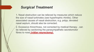 Vasomotor rhinitis and other rhinitis | PPTX