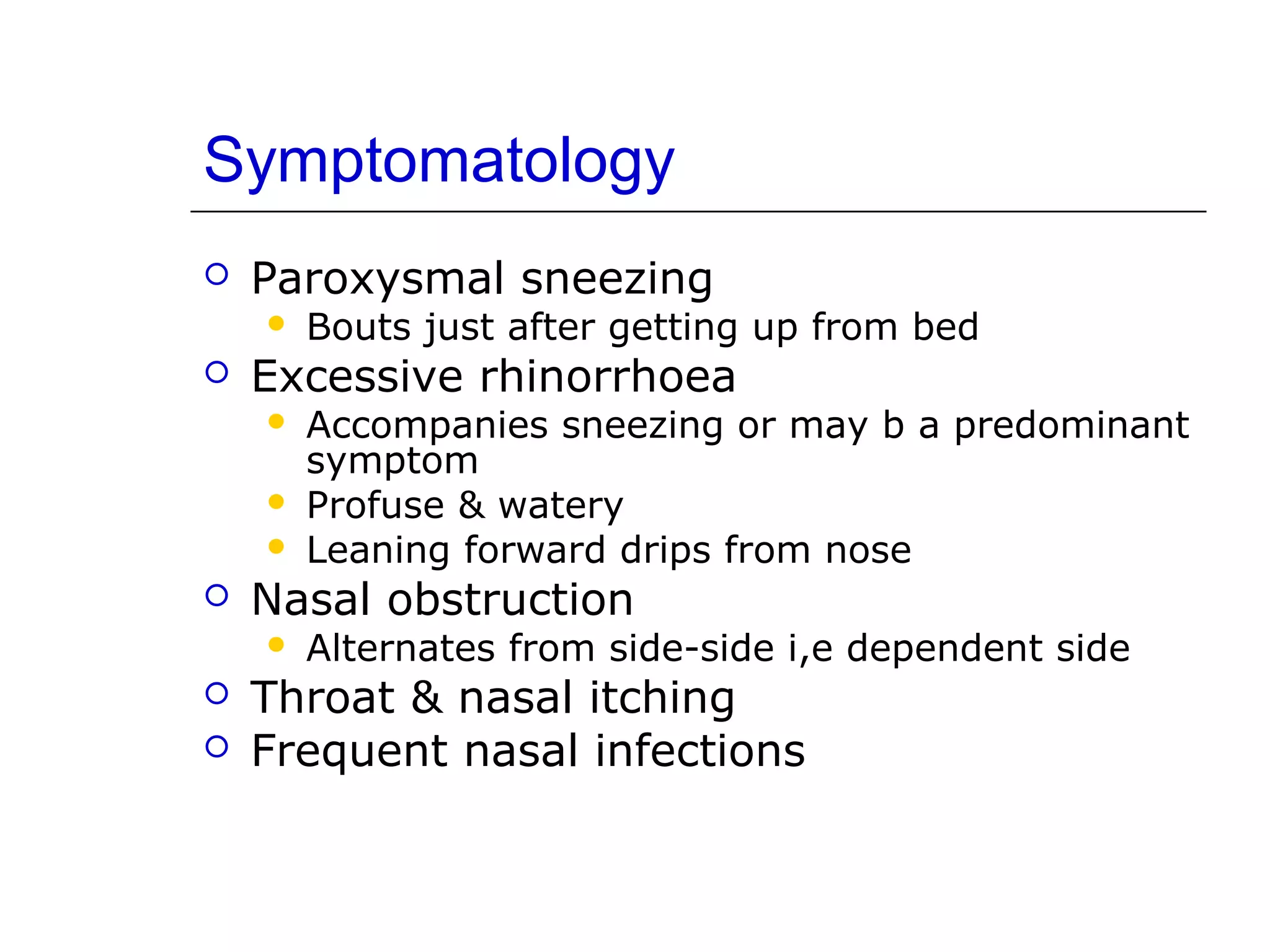 Vasomotor rhinitis & nares | PPT