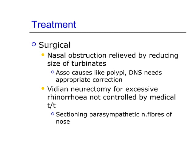 Vasomotor rhinitis & nares | PPT