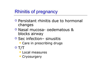 Vasomotor rhinitis & nares | PPT