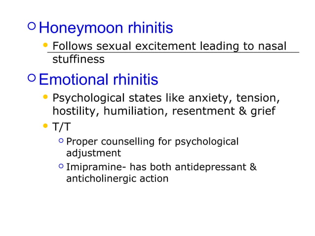 Vasomotor rhinitis & nares | PPT