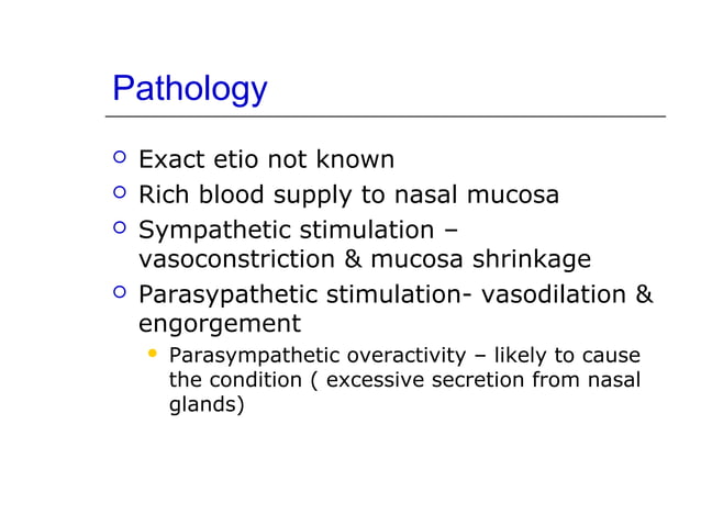 Vasomotor rhinitis & nares | PPT