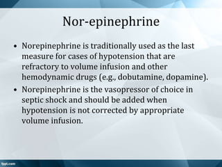Vassopressors and Inotropes | PPTX