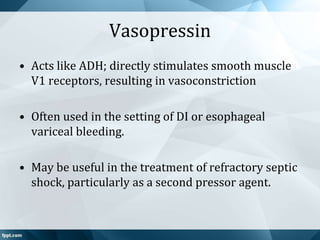 Vassopressors and Inotropes | PPTX