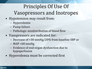 Vassopressors and Inotropes | PPTX