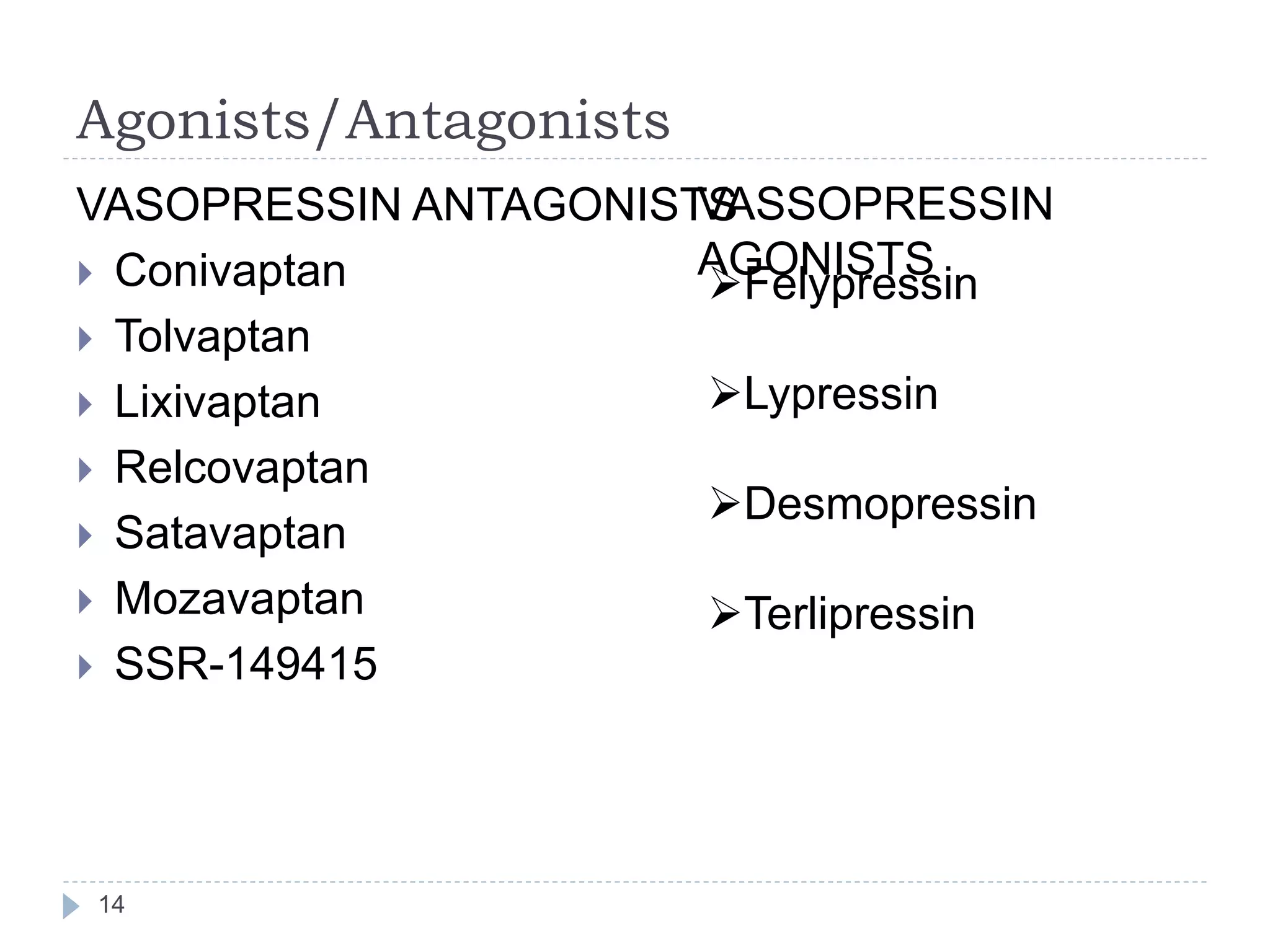 Vasopressin agonista and antagonist | PPTX