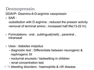 Vasopressin agonista and antagonist | PPTX