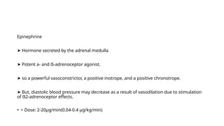vasopressor and inotropes.pptx explained | PPTX
