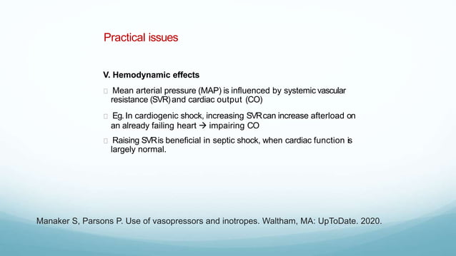 vasopressors.pptx | Heart and Cardiovascular Diseases | Diseases and Conditions