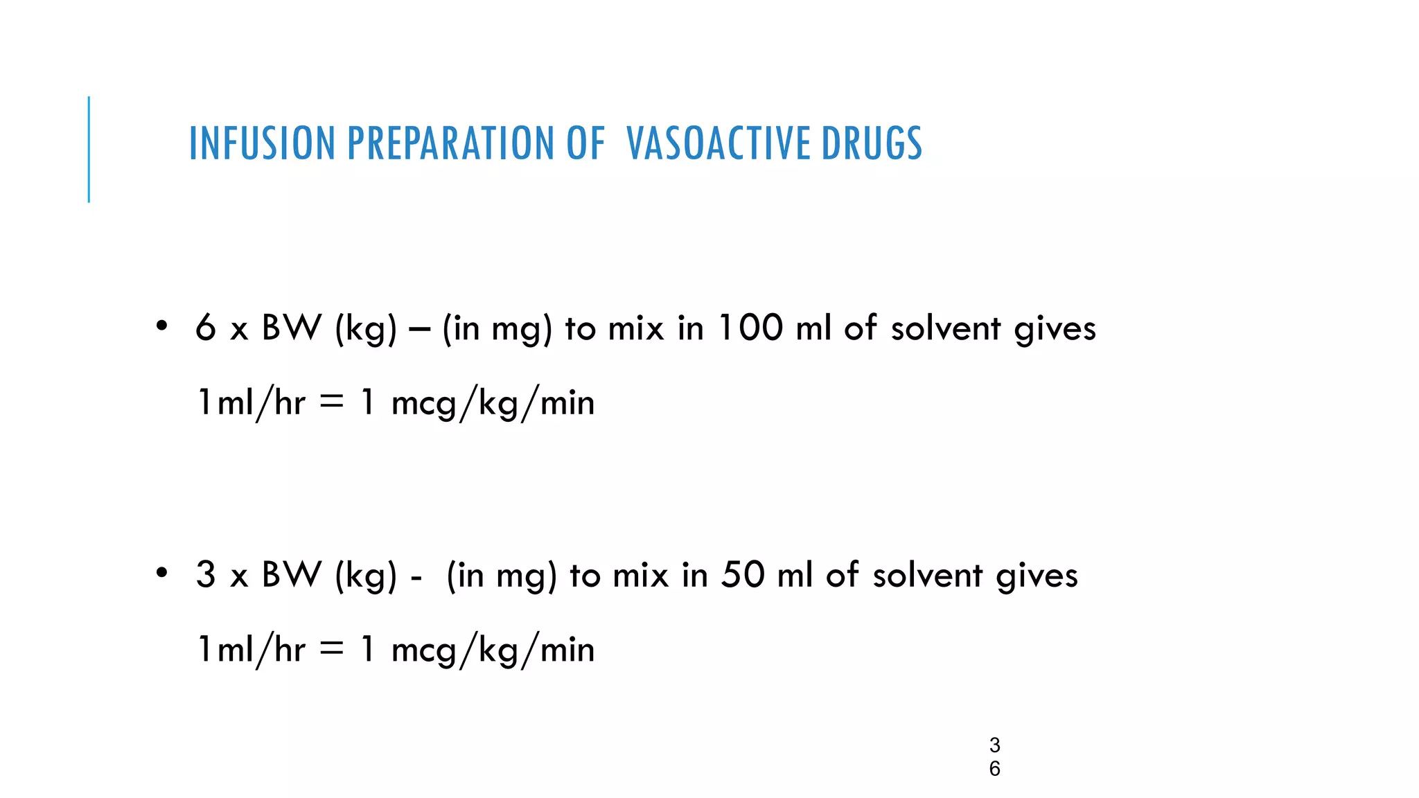 Inotropes & Vasopressors | PDF