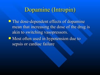 Vasopressors and inotropes | PPT | First Aid | Injuries