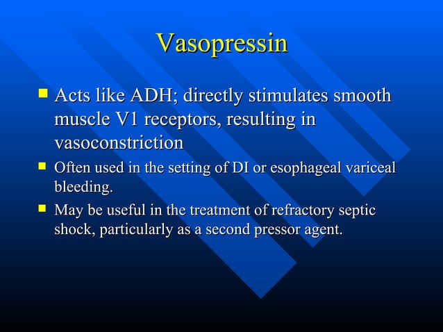 Vasopressors and inotropes | PPT | First Aid | Injuries