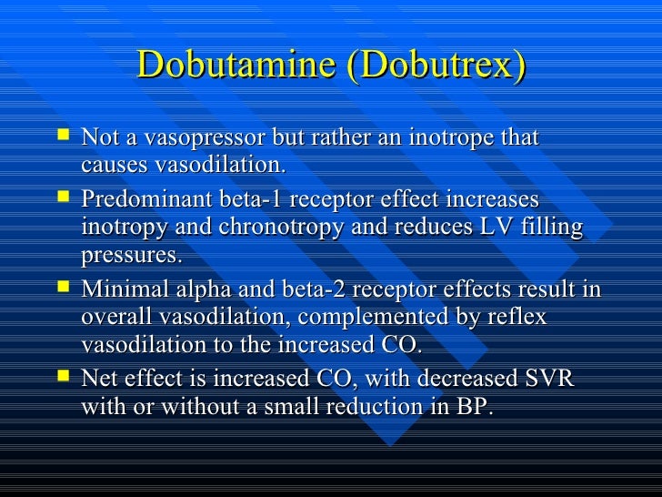 Vasopressors and inotropes
