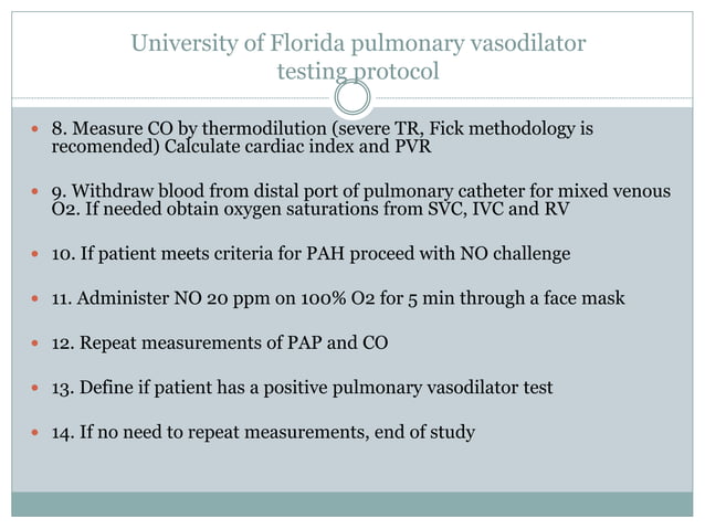 Vasoreactive testing in pulmonary hypertension | PPT