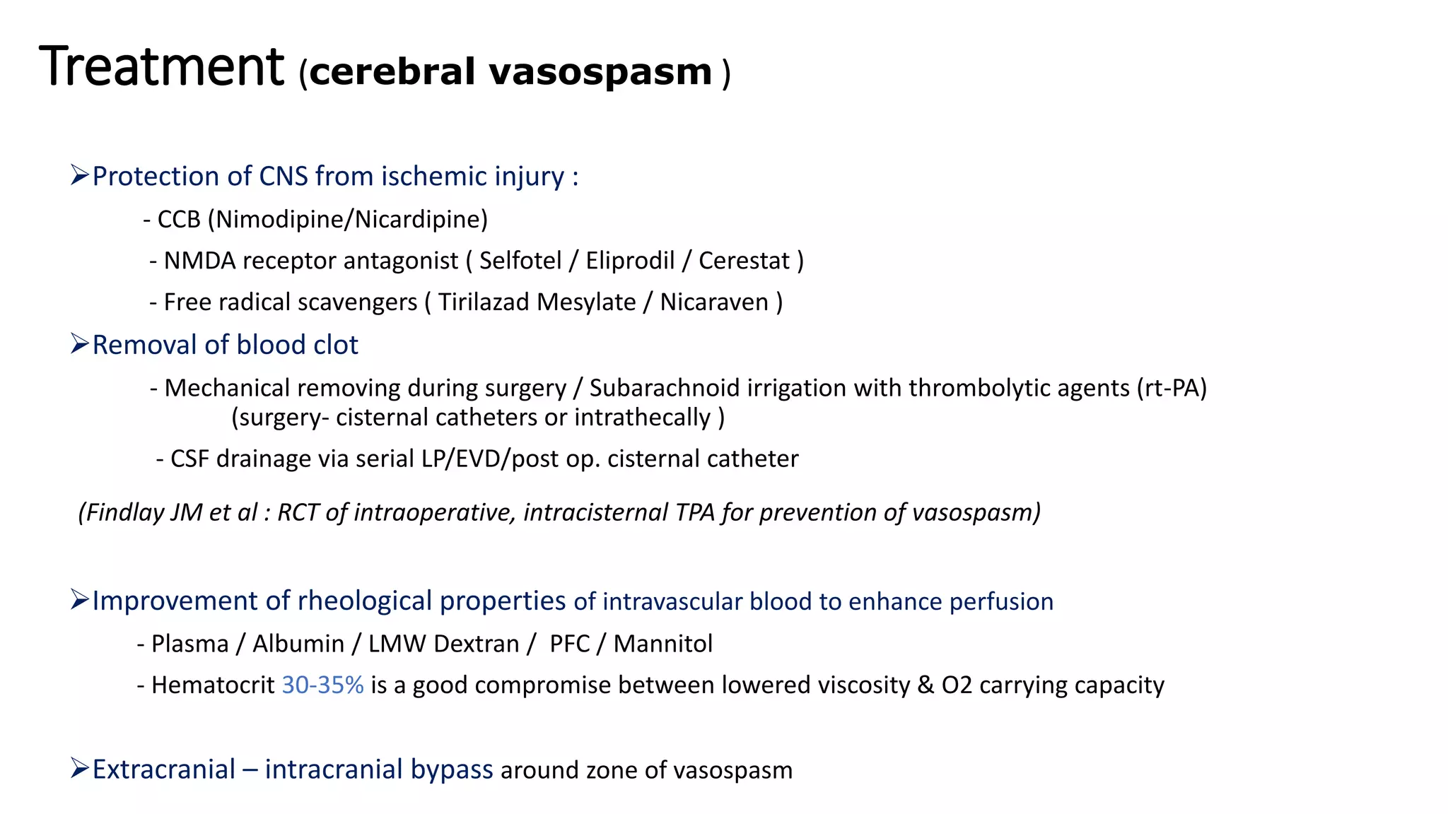 Vasospasm in subarachnoid haemorrhage pre finale | PPTX