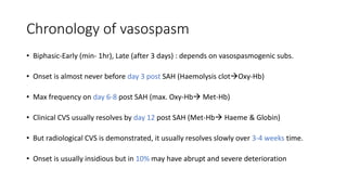 Vasospasm in subarachnoid haemorrhage pre finale | PPTX