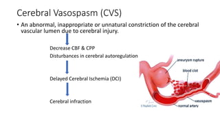 Vasospasm in subarachnoid haemorrhage pre finale | PPTX