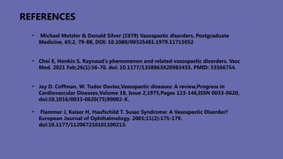 Vasospastic disorders (vascular disorders) | PPTX
