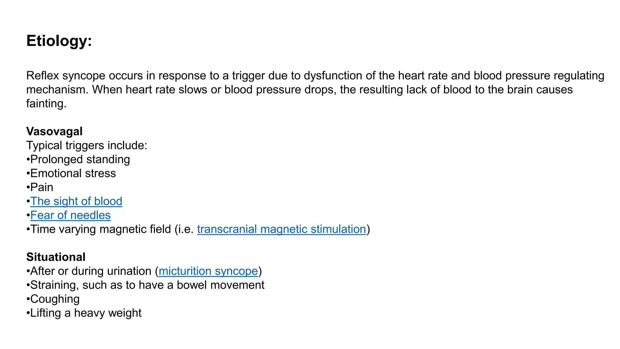 Vasovagal shock clinical features and management | PPTX