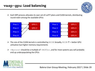 vasp-gpu on Balena: Usage and Some Benchmarks | PDF
