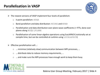vasp-gpu on Balena: Usage and Some Benchmarks | PDF