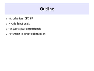 VASP-lecture-Hybrids functionals LDA GFGA.pdf | Chemistry | Science