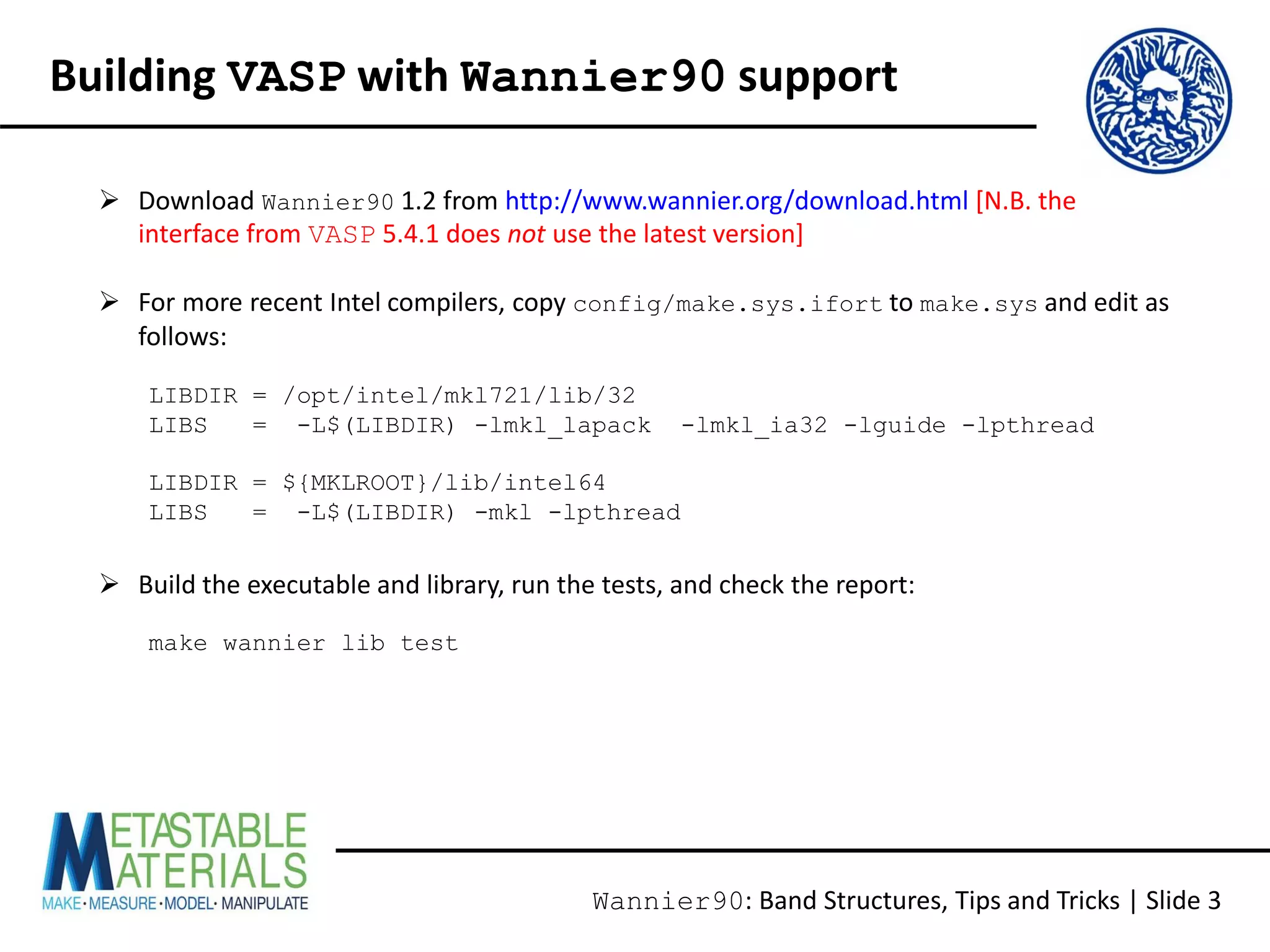Wannier90: Band Structures, Tips and Tricks | PDF