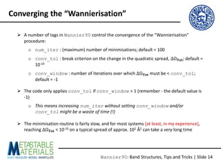 Wannier90: Band Structures, Tips and Tricks | PDF